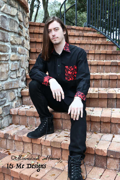 Blood Splatter Shirt Dracula Xlarge Button Down Black Cosplay Stage ...