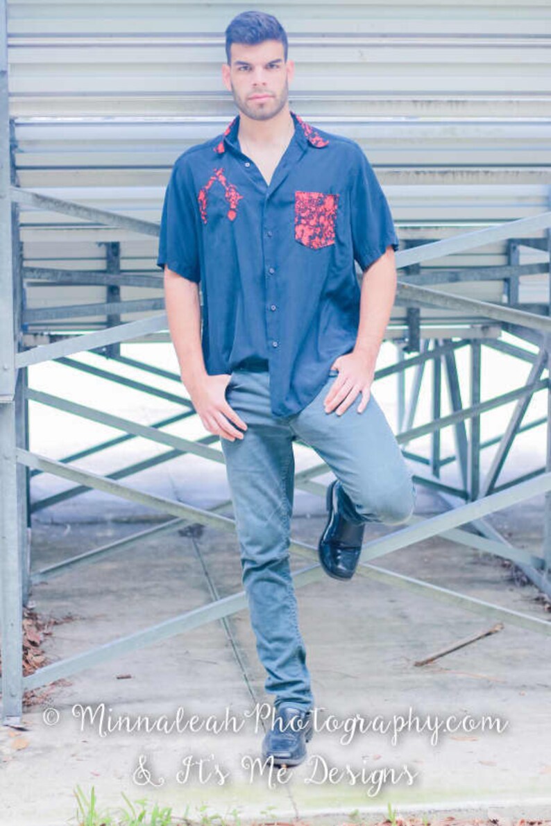 Blood Splatter Shirt Pistols Gun Short Sleeve Mens Button Down - Etsy
