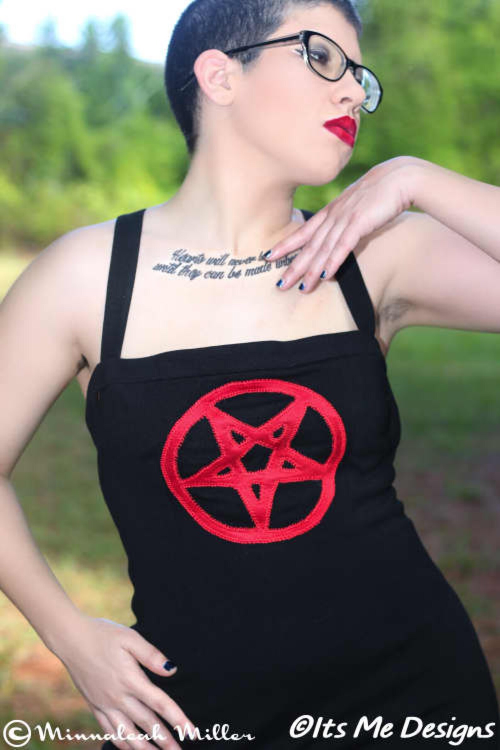 Pentacle Pentagram Dress Wicca Goth Fashion Its Me Designs Up-cycled ...