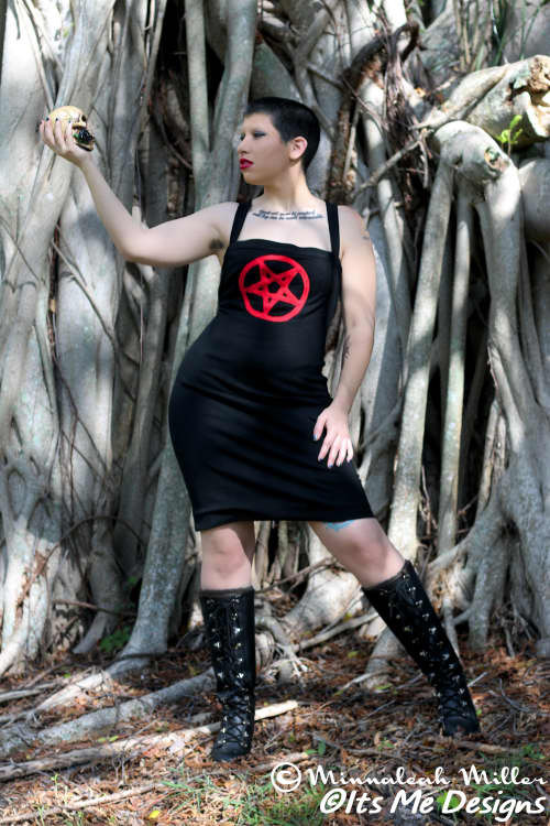 Pentacle Pentagram Dress Wicca Goth Fashion Its Me Designs Up-cycled ...