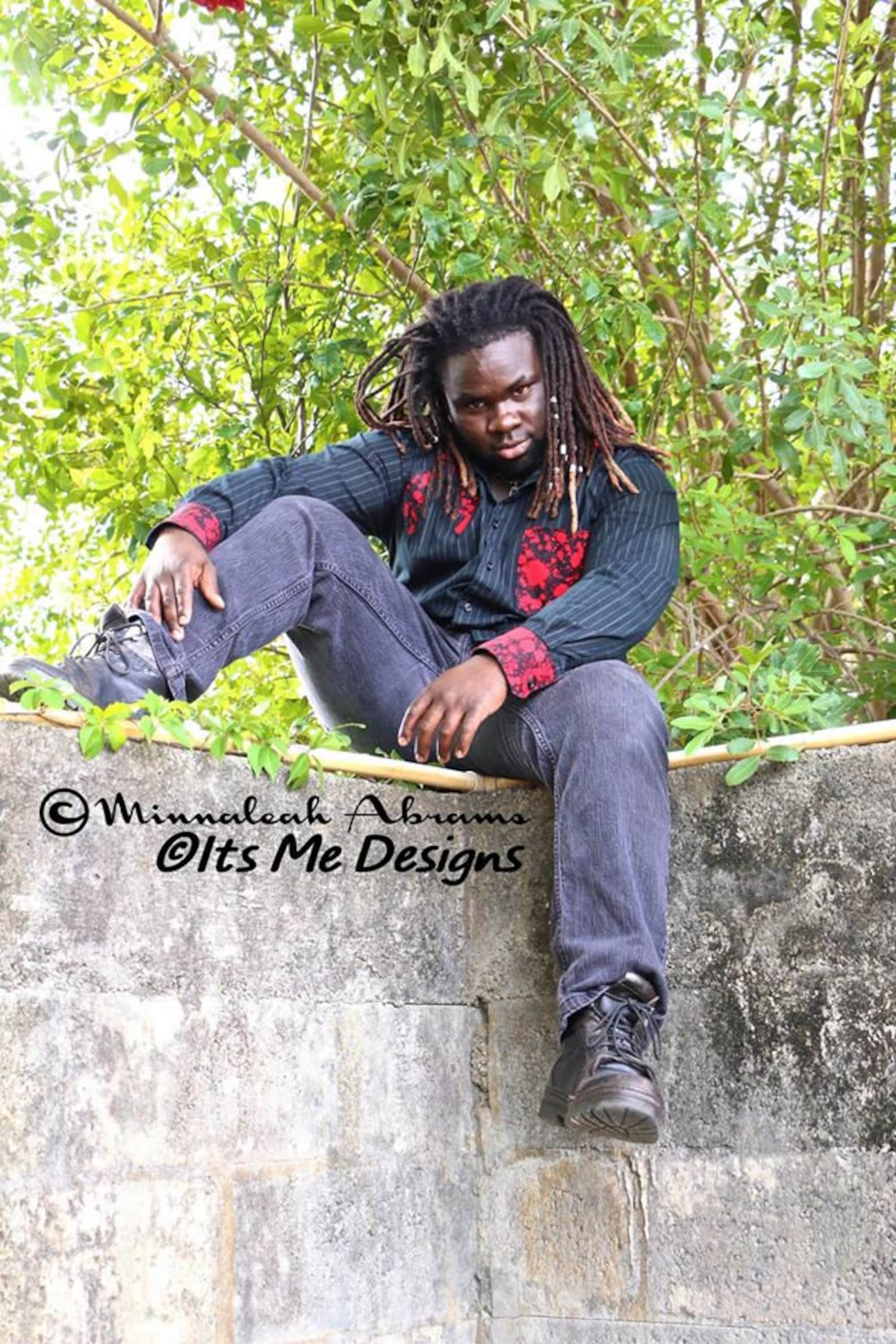 Bloodsplatter Shirt Guns Large Mens Pinstripe Stage Wear Rocker Biker ...