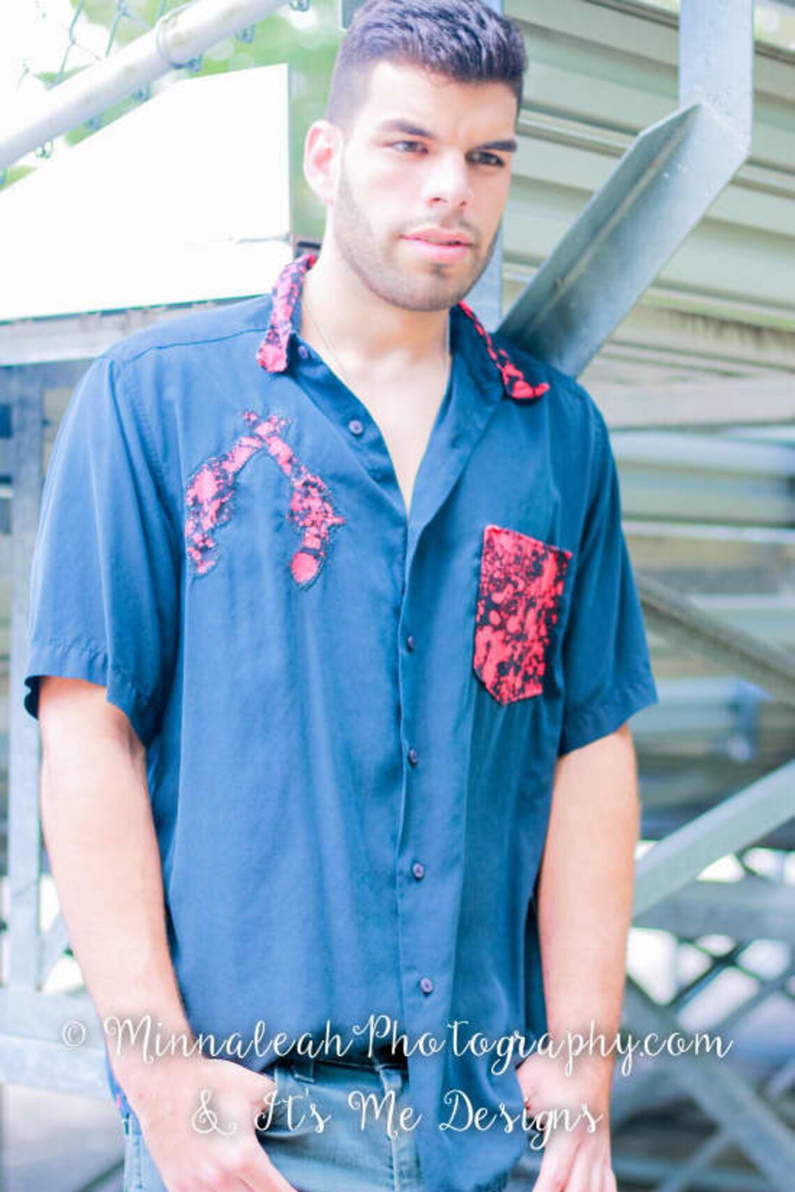 Blood Splatter Shirt Pistols Gun Short Sleeve Mens Button Down - Etsy
