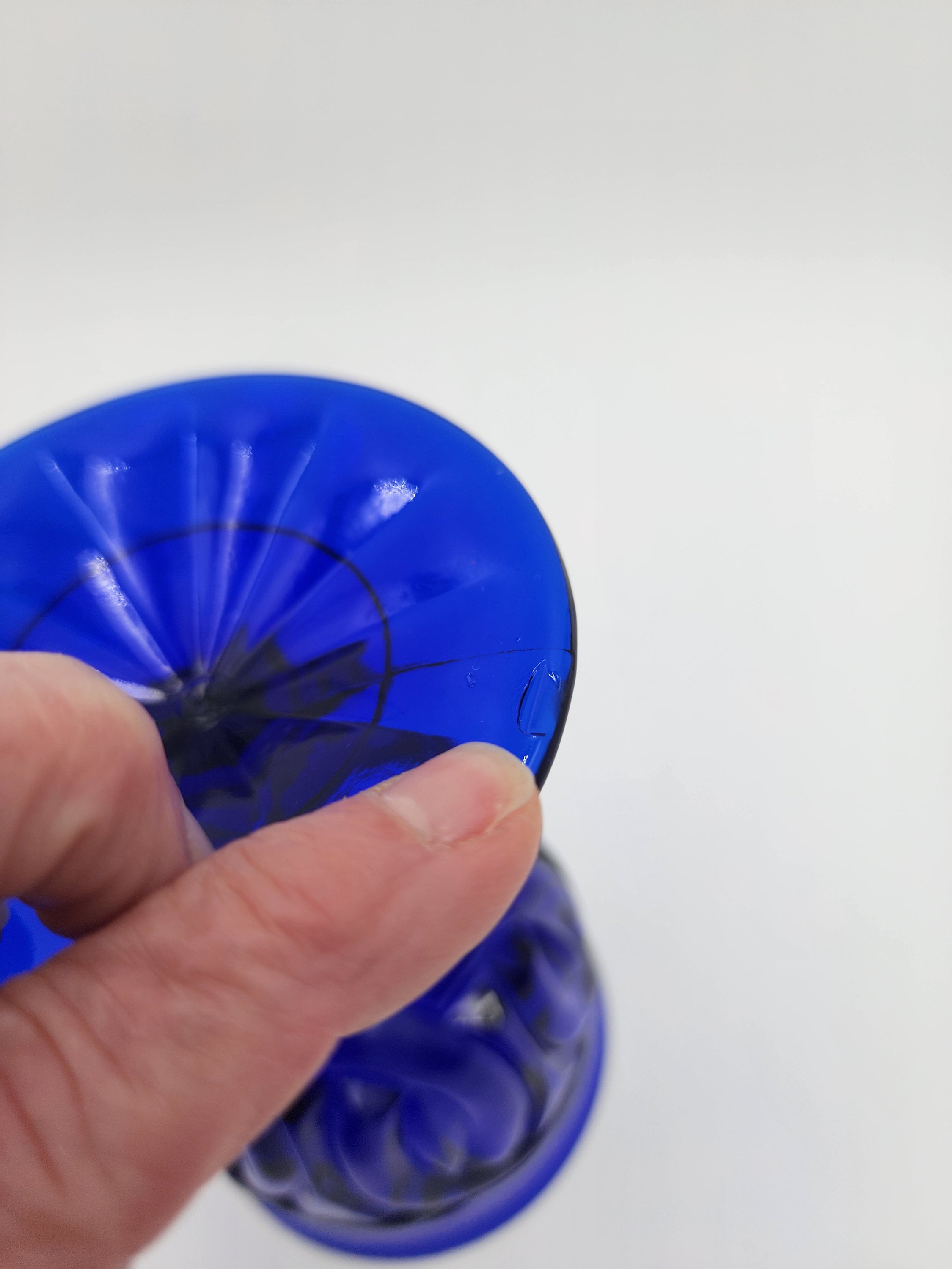 Cobalt Blue Double Ring Goblets, by Wright L.G., 1968 1975 - Etsy