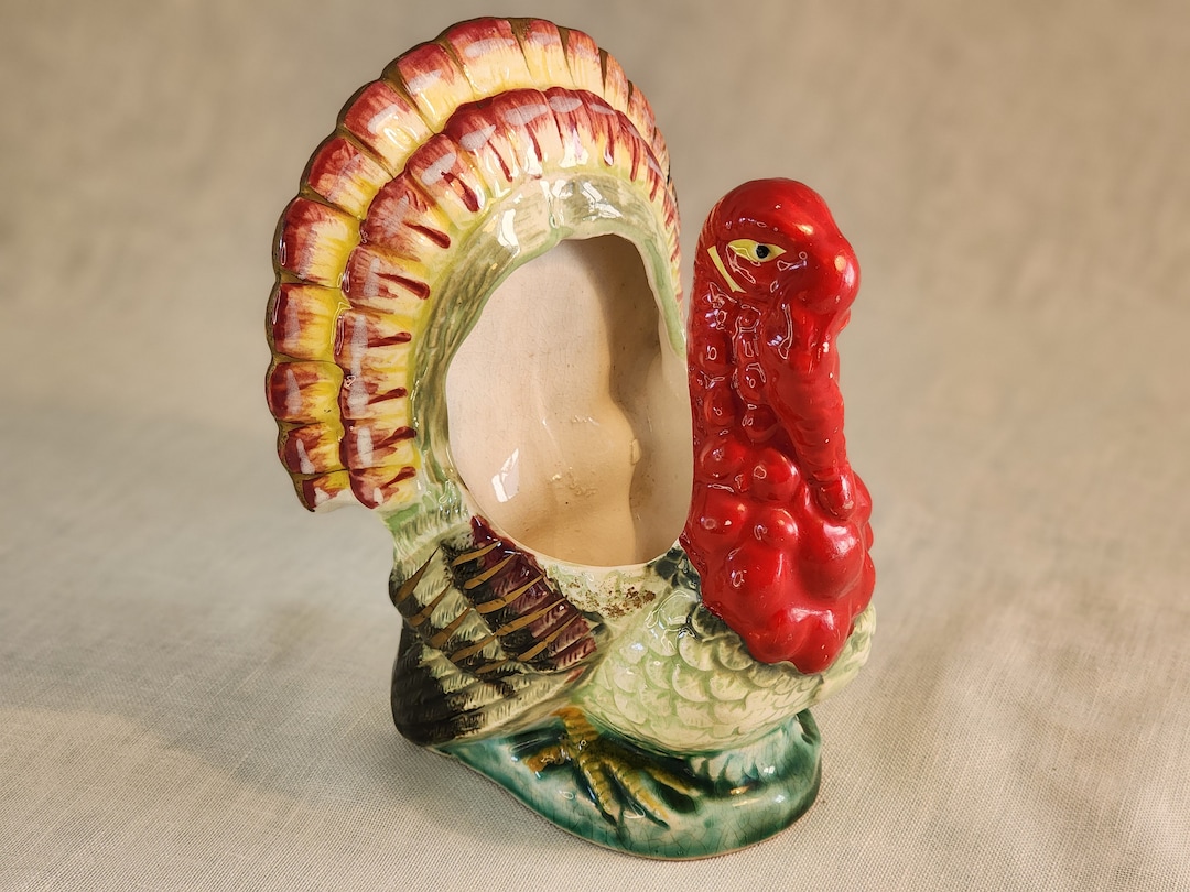 Vintage Ceramic Thanksgiving Turkey Planter Made in Japan - Etsy