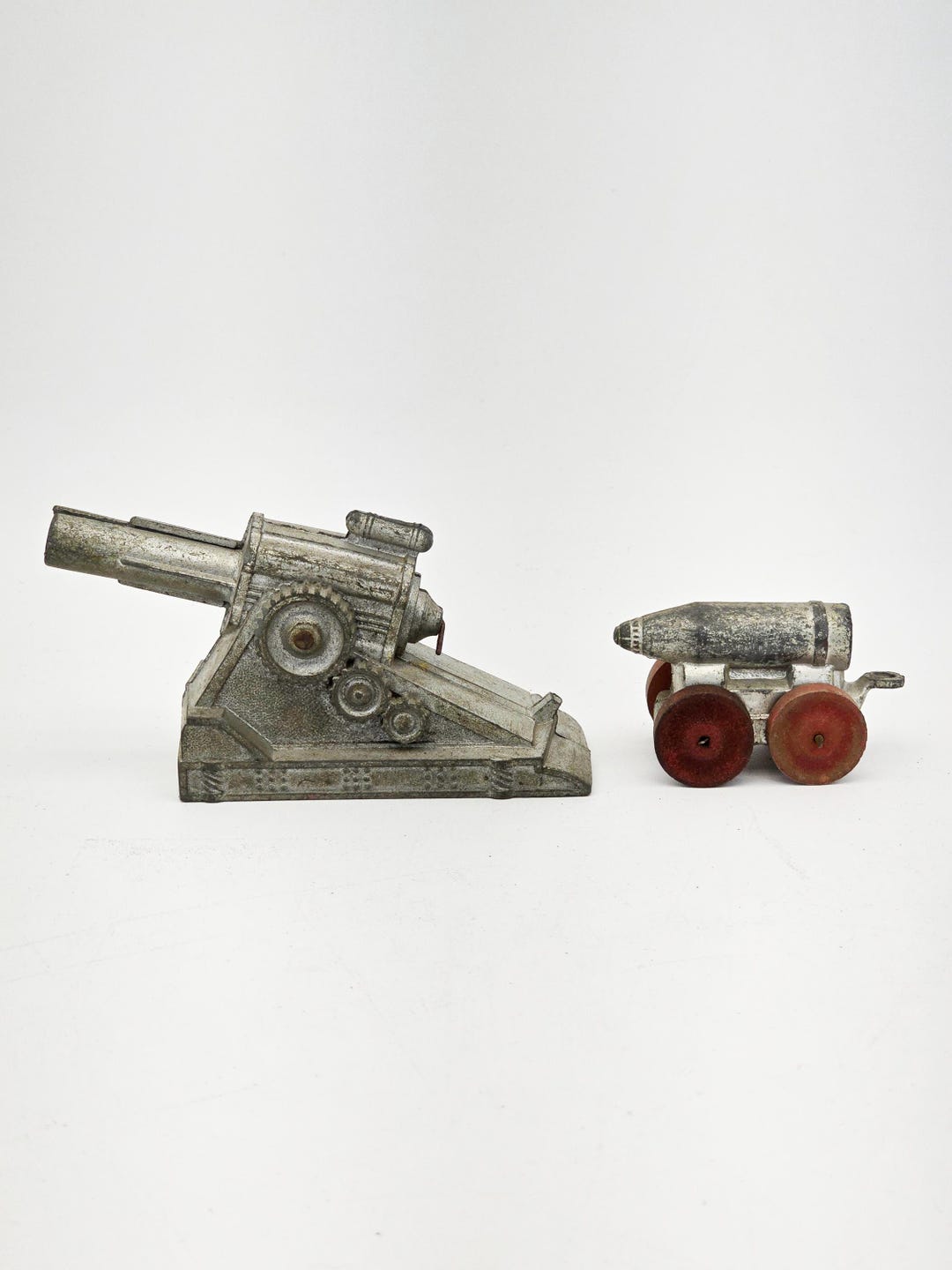 Barclay Manoil Military Arsenal Toy Lot: Howitzer Spring Loaded Tank ...