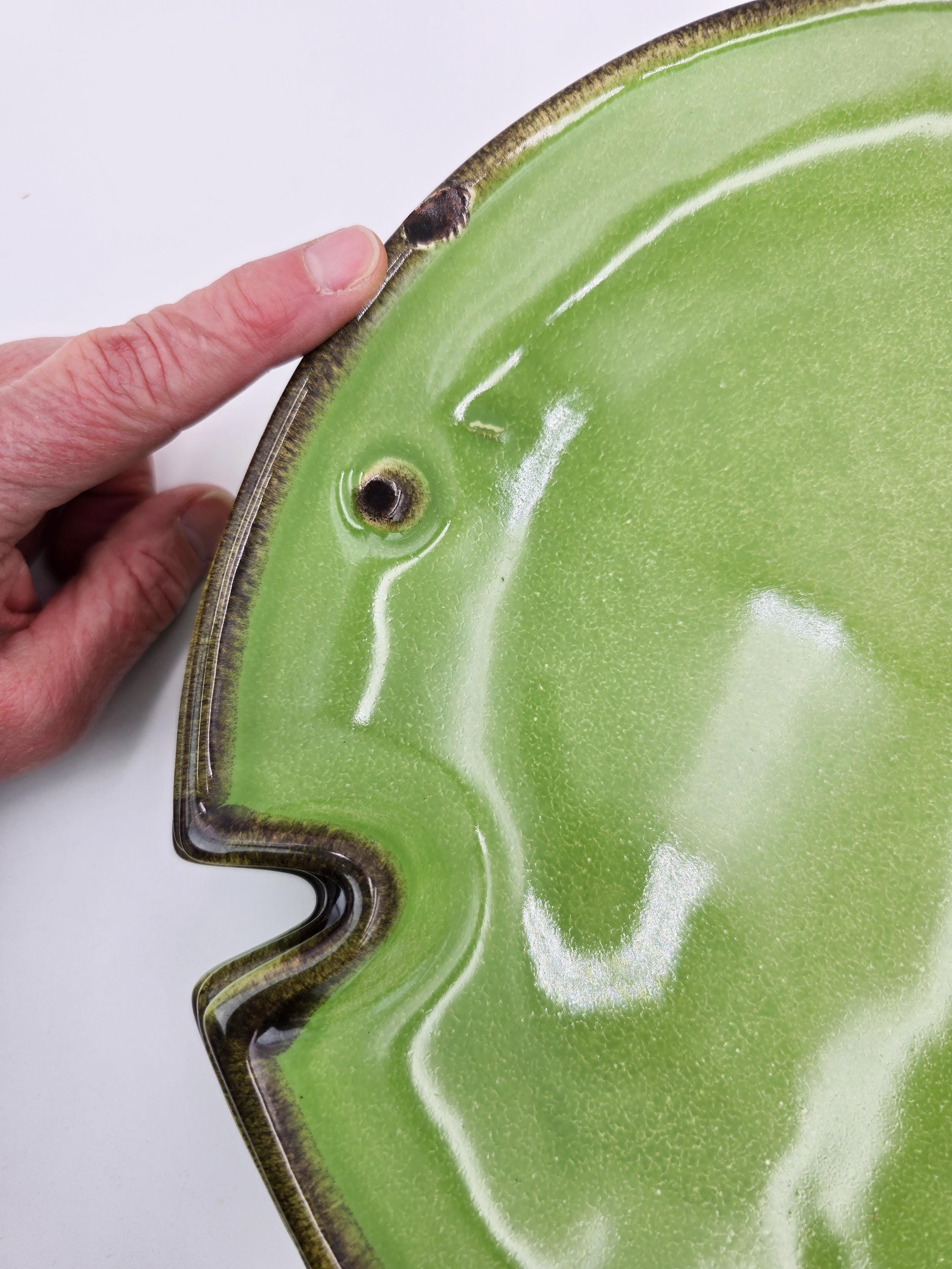 Vintage Green Round Terracotta Fish Dishes, Set of 4, Made in Italy ...