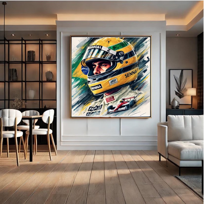 Ayrton Senna, Ayrton Senna Print, Ayrton Senna Wall Art, Formula 1 ...