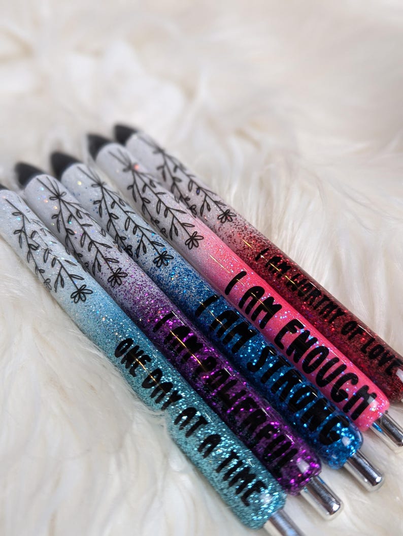 Affirmation Pen Set Papermate Glitter Pens - Etsy