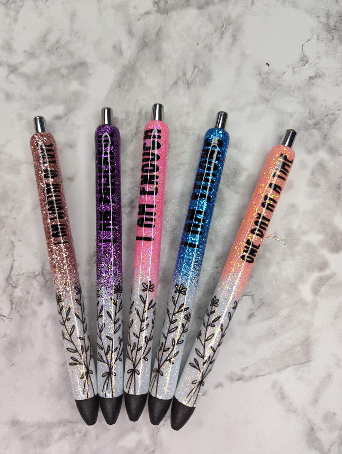 Affirmation Pen Set Papermate Glitter Pens - Etsy