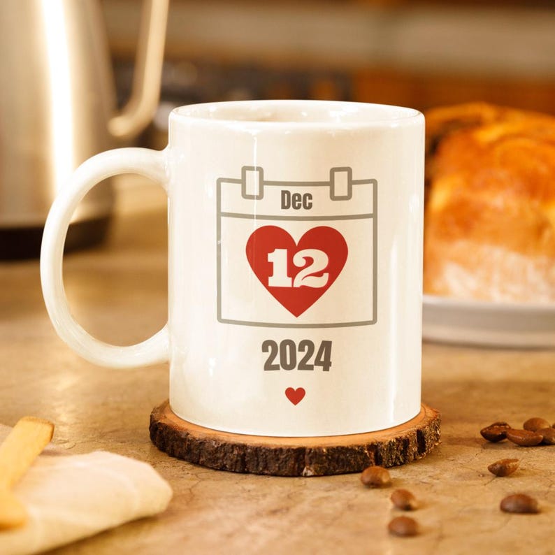 Personalized Anniversary Mug, Custom Date Coffee Mug, Couples Gift ...