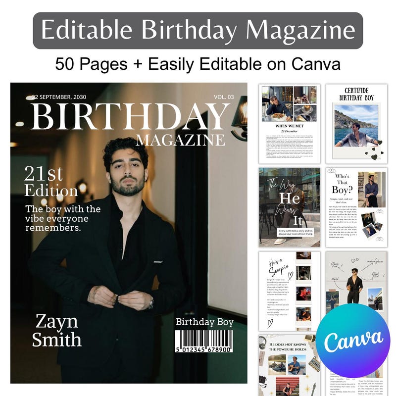 Vogue Magazine Cover Men - Etsy