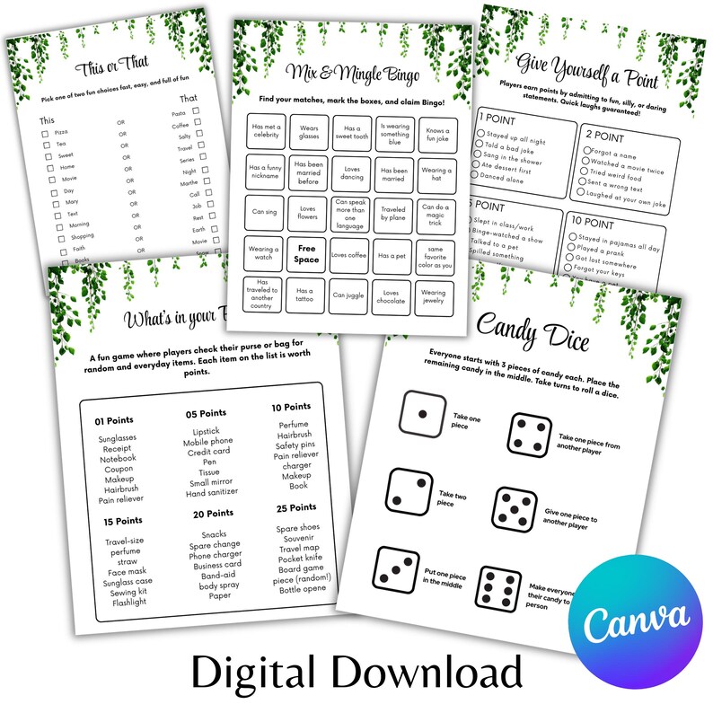 Dinner Party Games Bundle Printable, Dinner Table Icebreaker Games ...
