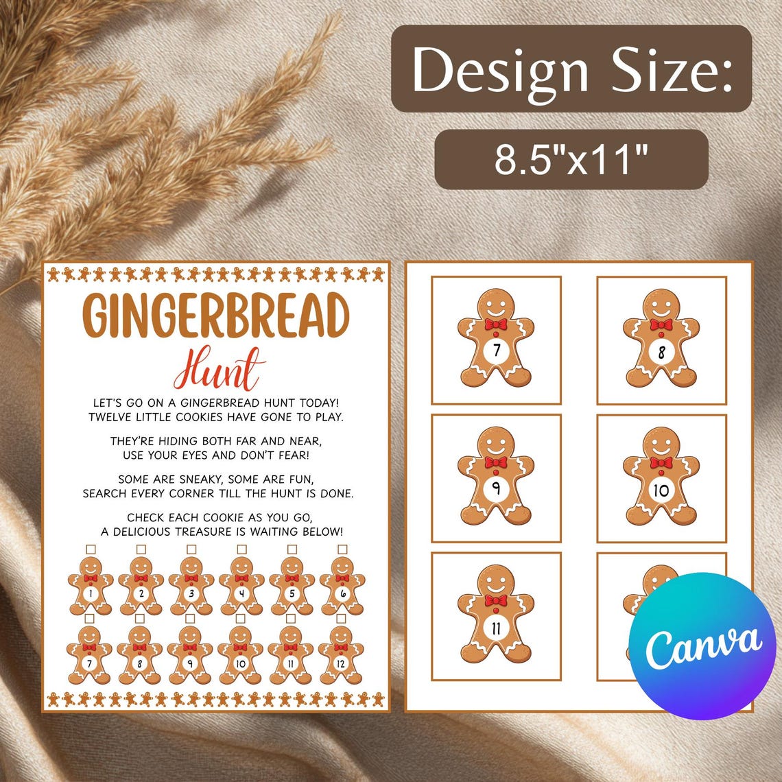 Christmas Scavenger Hunt Printable for Kids, Gingerbread Scavenger Hunt ...