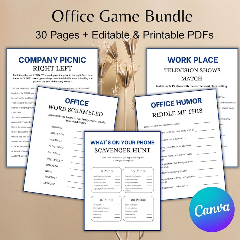 Office Party Games Bundle, Office Fun Activities, Games for Office ...