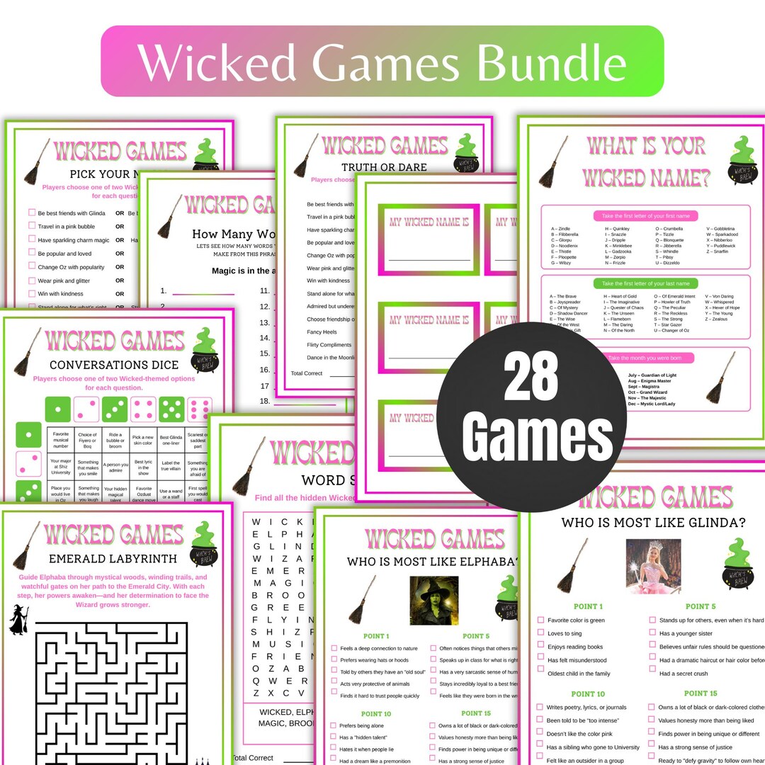 28 Wicked Games Bundle – Adult Party Printable Games, Instant Download ...
