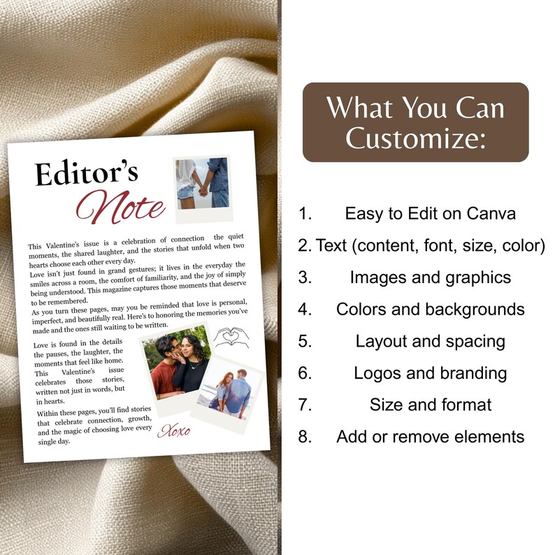 50 Valentine Magazine Template, Canva Editable Couple Love Magazine ...