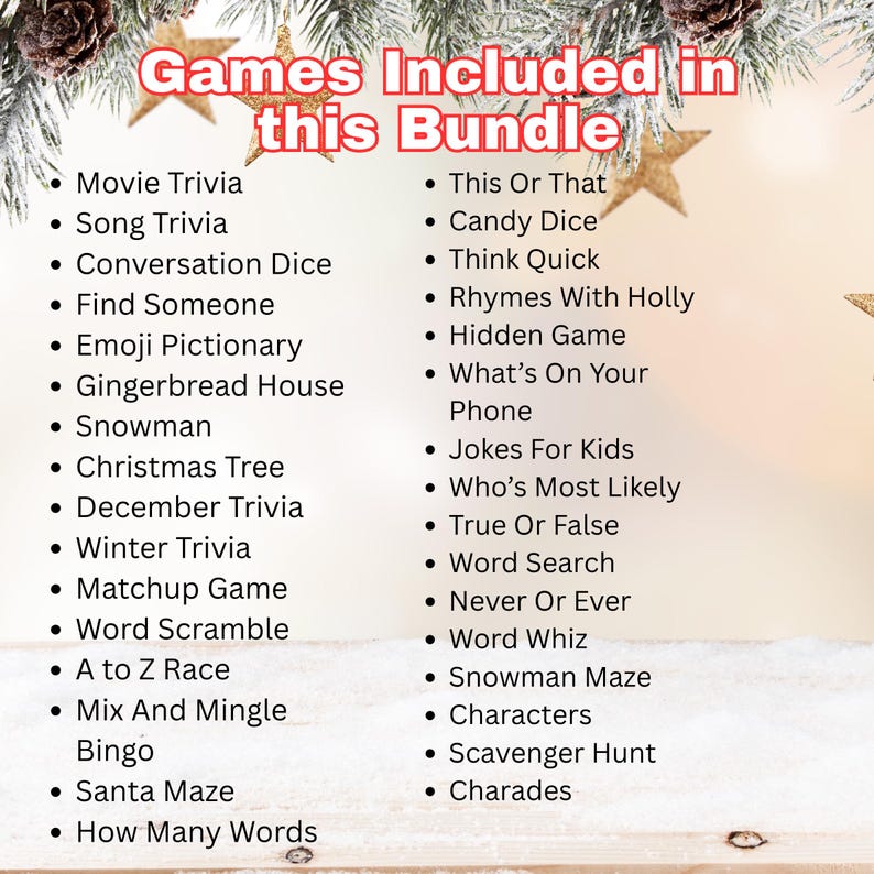 50family Christmas Games Bundle, Holiday Games, Christmas Party Fun ...