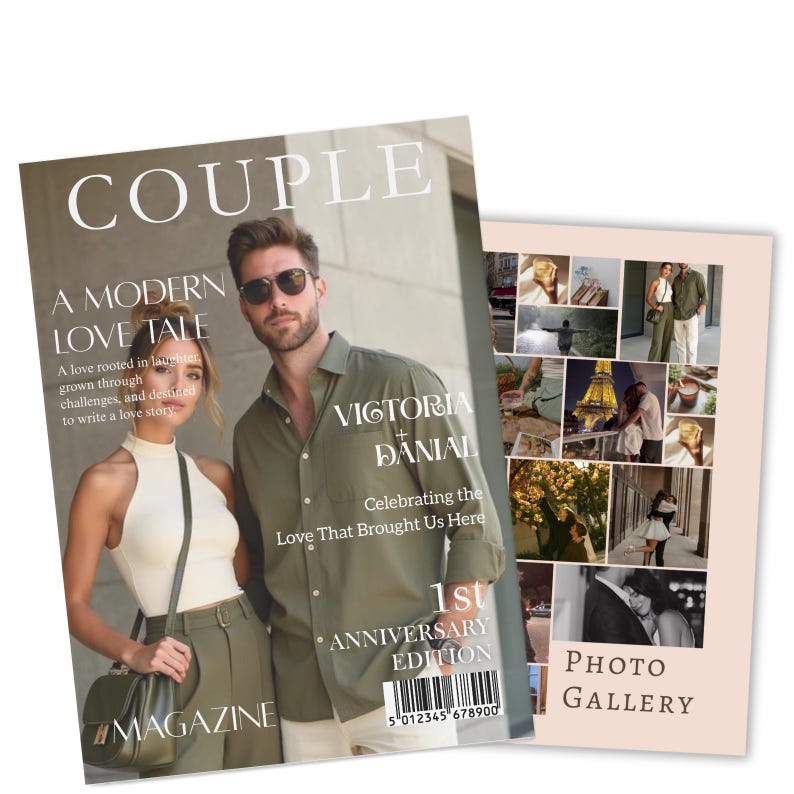 Editable Couple Magazine Canva Template, Love Magazine, Anniversary ...