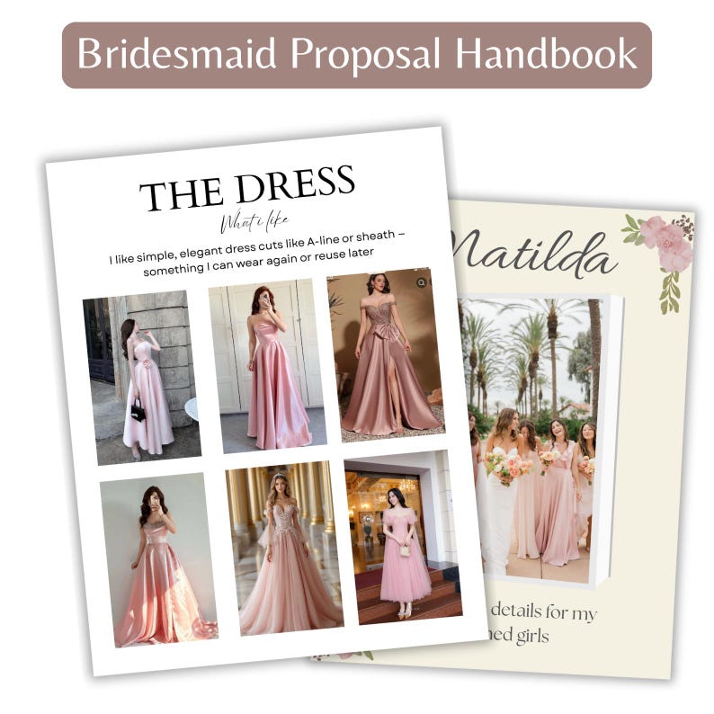 Bridesmaid Proposal Handbook Template, Canva Editable Bridesmaid ...