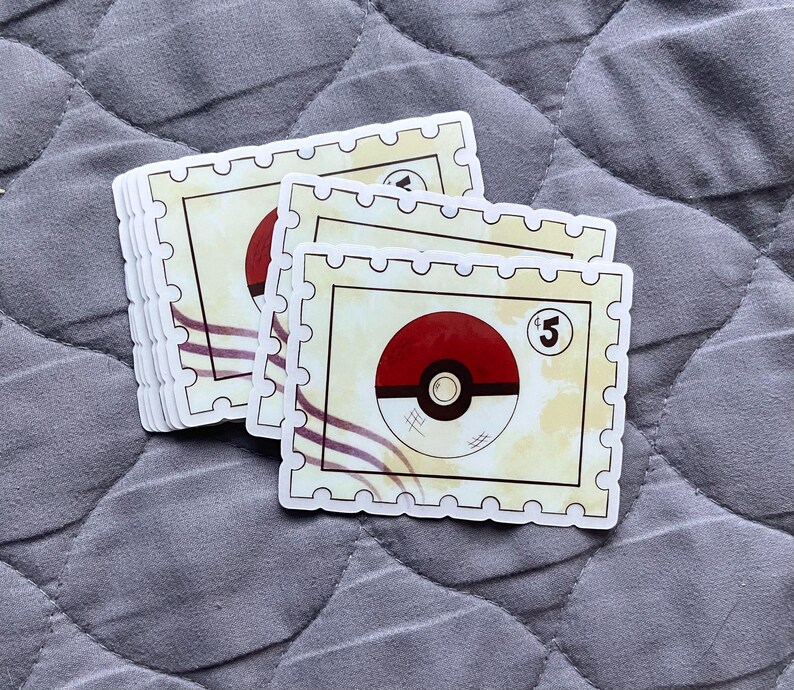 Pokémon Pokeball Stamp Stickers Laptop Water Bottle Decal Sticker - Etsy