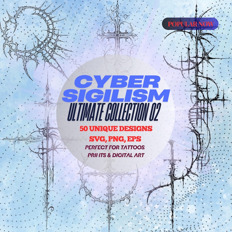 Cybersigil Tattoo Designs: Cyberpunk & Tribal Symbols (SVG, PNG, EPS ...