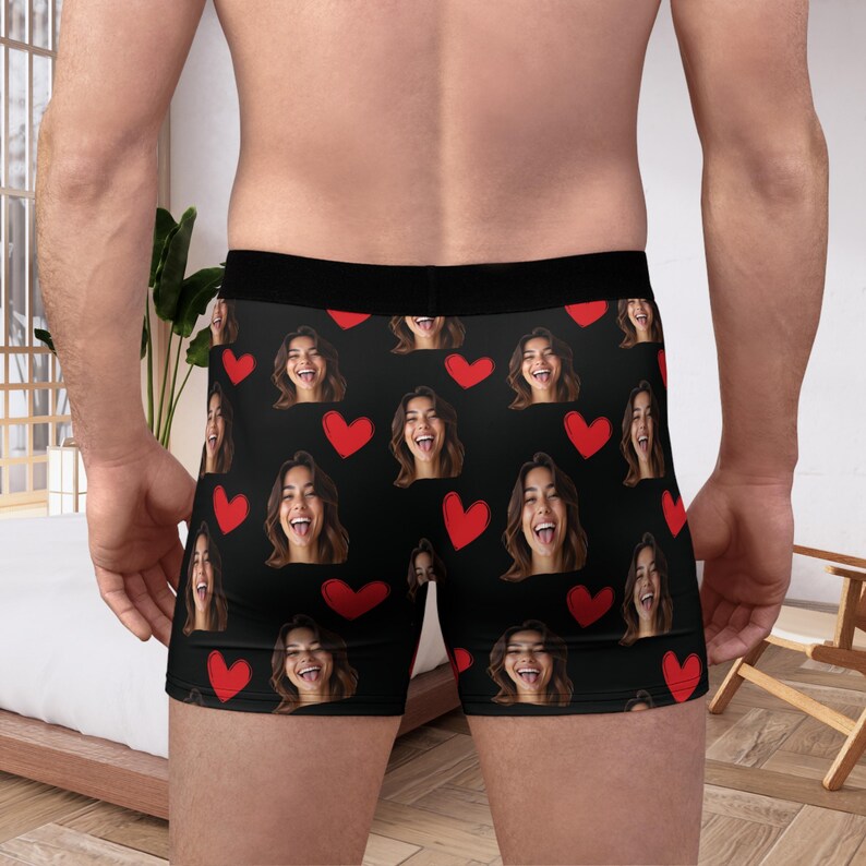 Custom Valentine's Face Boxers Personalized Text Boxers Funny Gift ...