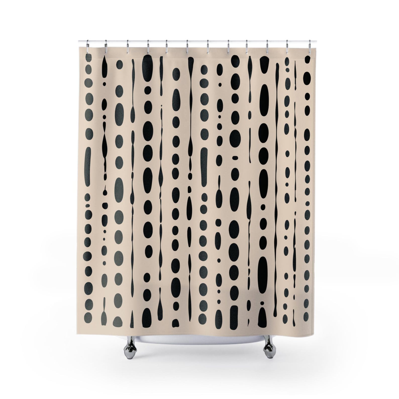 Minimalist Black Dripping Shower Curtain | Modern Abstract Art | Black ...