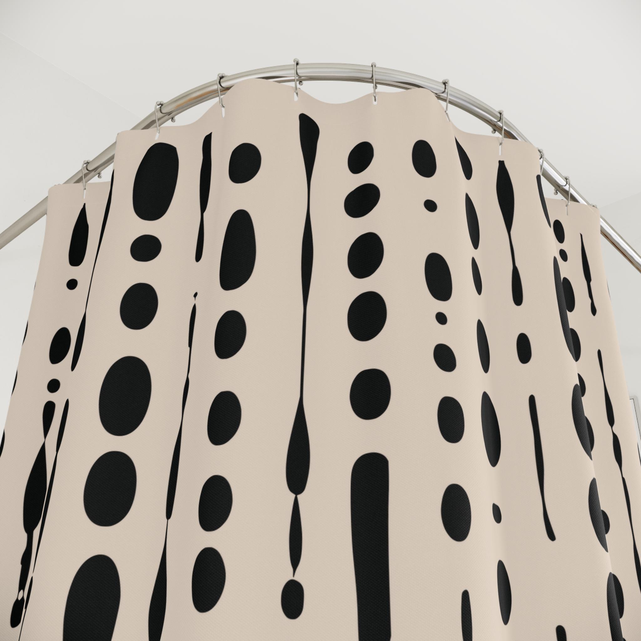 Minimalist Black Dripping Shower Curtain | Modern Abstract Art | Black ...