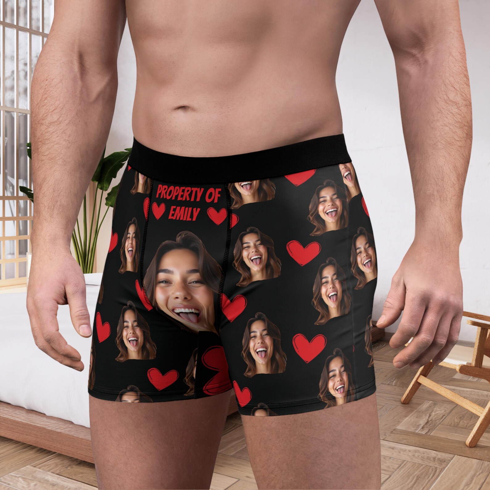 Custom Valentine's Face Boxers Personalized Text Boxers Funny Gift ...