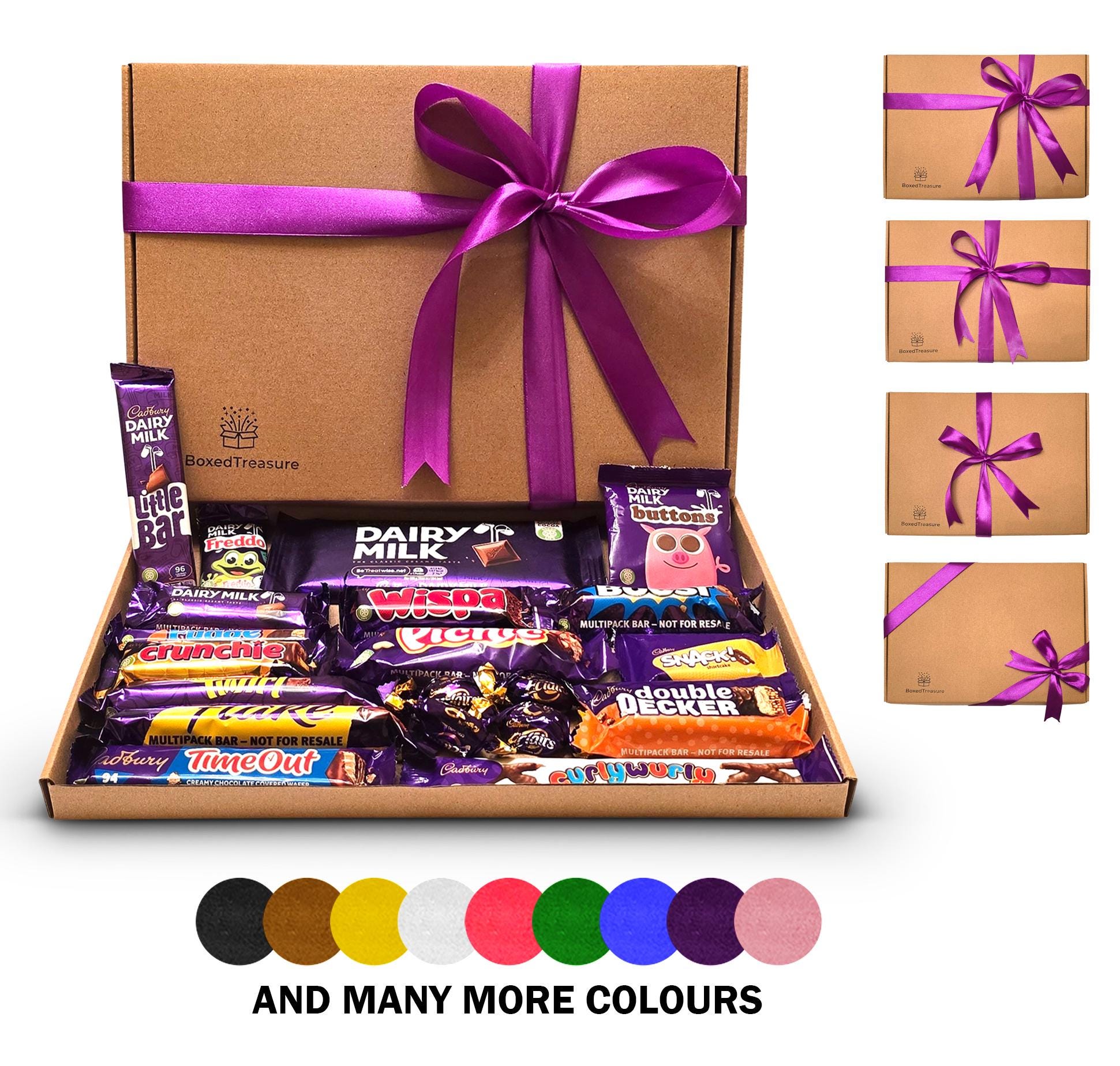 Cadbury Chocolate Gift Box, Custom Ribbon Message, Letterbox Hamper ...