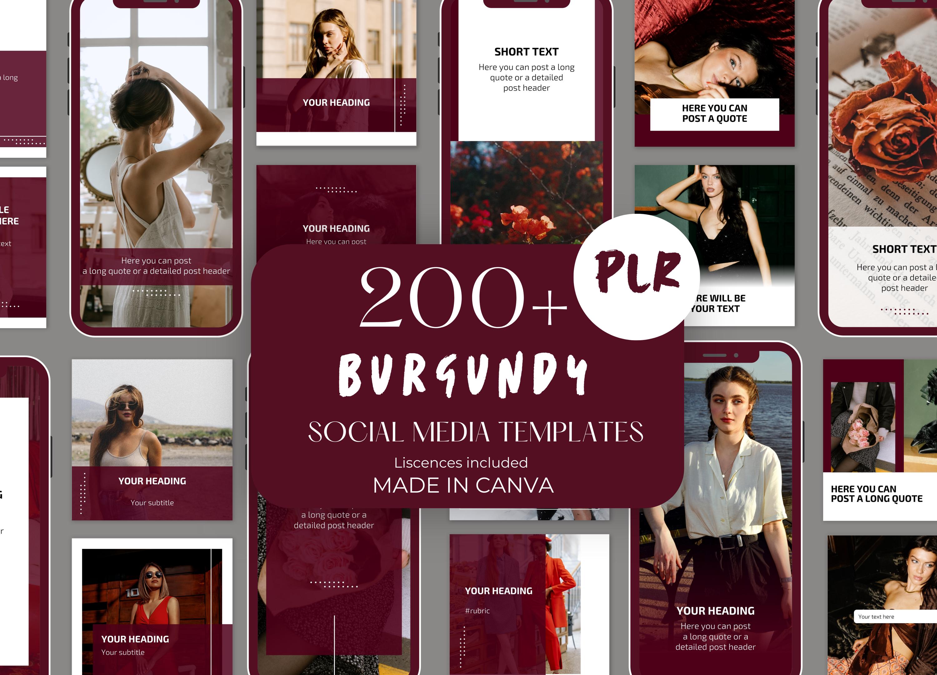 200+ Burgundy Canva Instagram Template, Social Media Templates ...