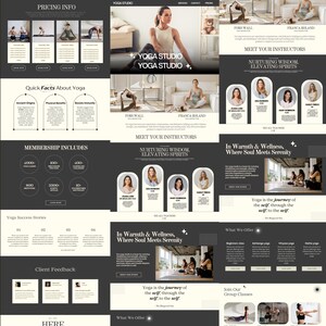 Yoga Website Template Canva | Yoga Coach Website Template | Pilates ...