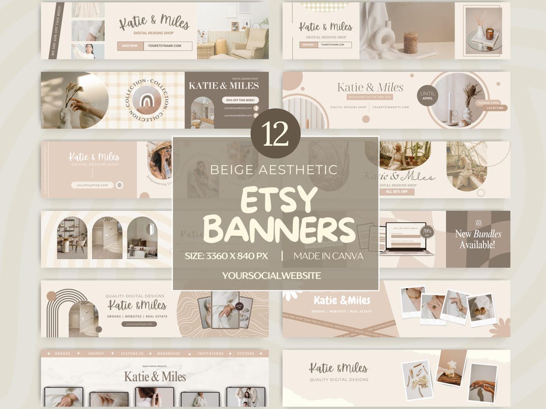 Etsy Banner Template Bundle, Etsy Shop Banners, Etsy Shop Kit, Sell on ...