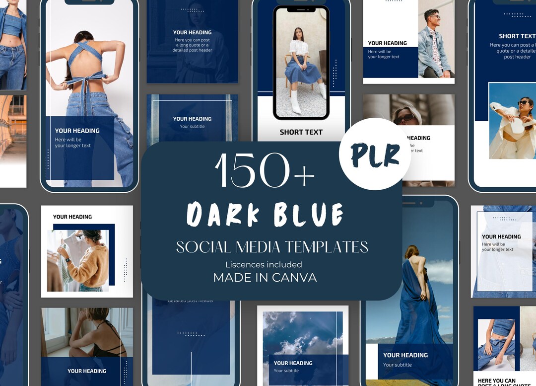 150+ Dark Blue Canva Instagram Template, Social Media Templates ...