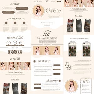 Aesthetic Cream Pastel Portfolio Website Template Brown Website ...