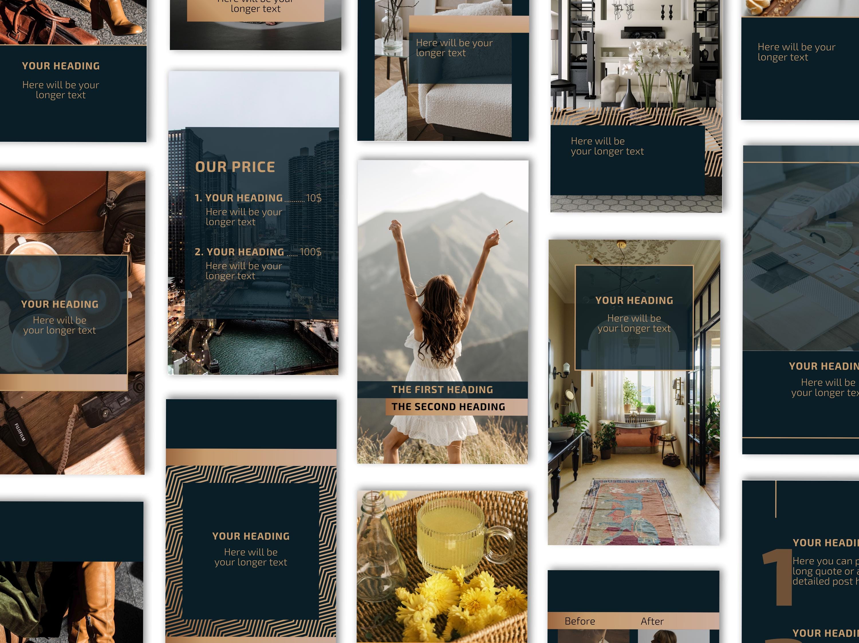150+ Dark Blue Canva Instagram Template, Social Media Templates ...