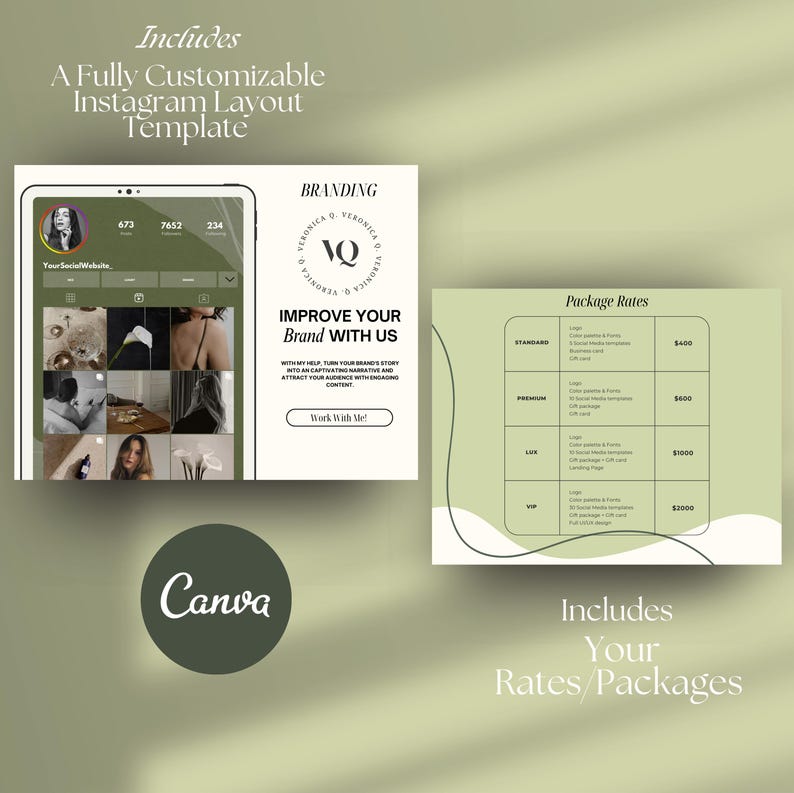 Portfolio Website Template Canva Template Website Canva Template ...