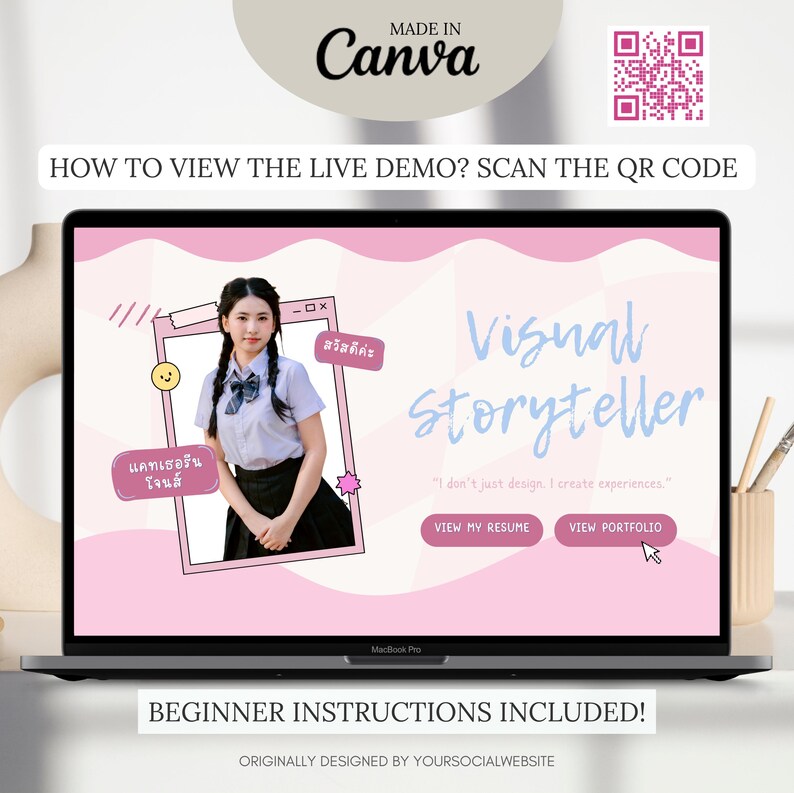 Graphic Designer Canva Website Template Creative Portfolio Visual ...