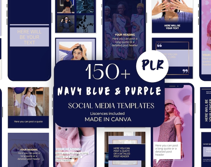Instagram Template Canva Navy Gold | Luxury Instagram | Instagram ...