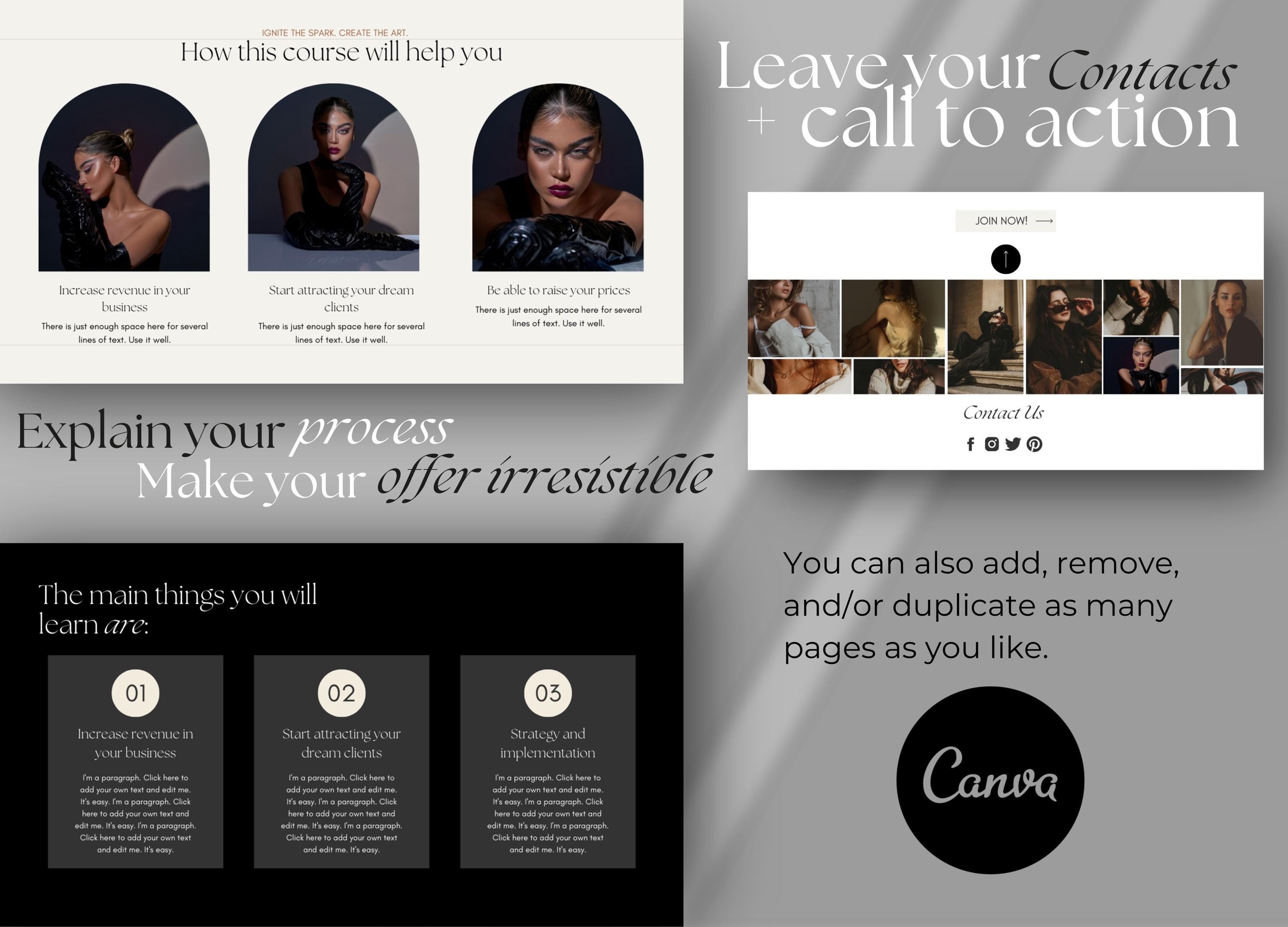 Course Creator Website With PLR, Course Sales Page Canva Template ...
