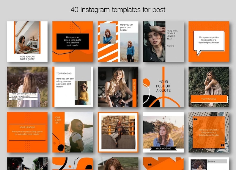 150+ Orange Canva Instagram Template, Social Media Templates, Instagram ...