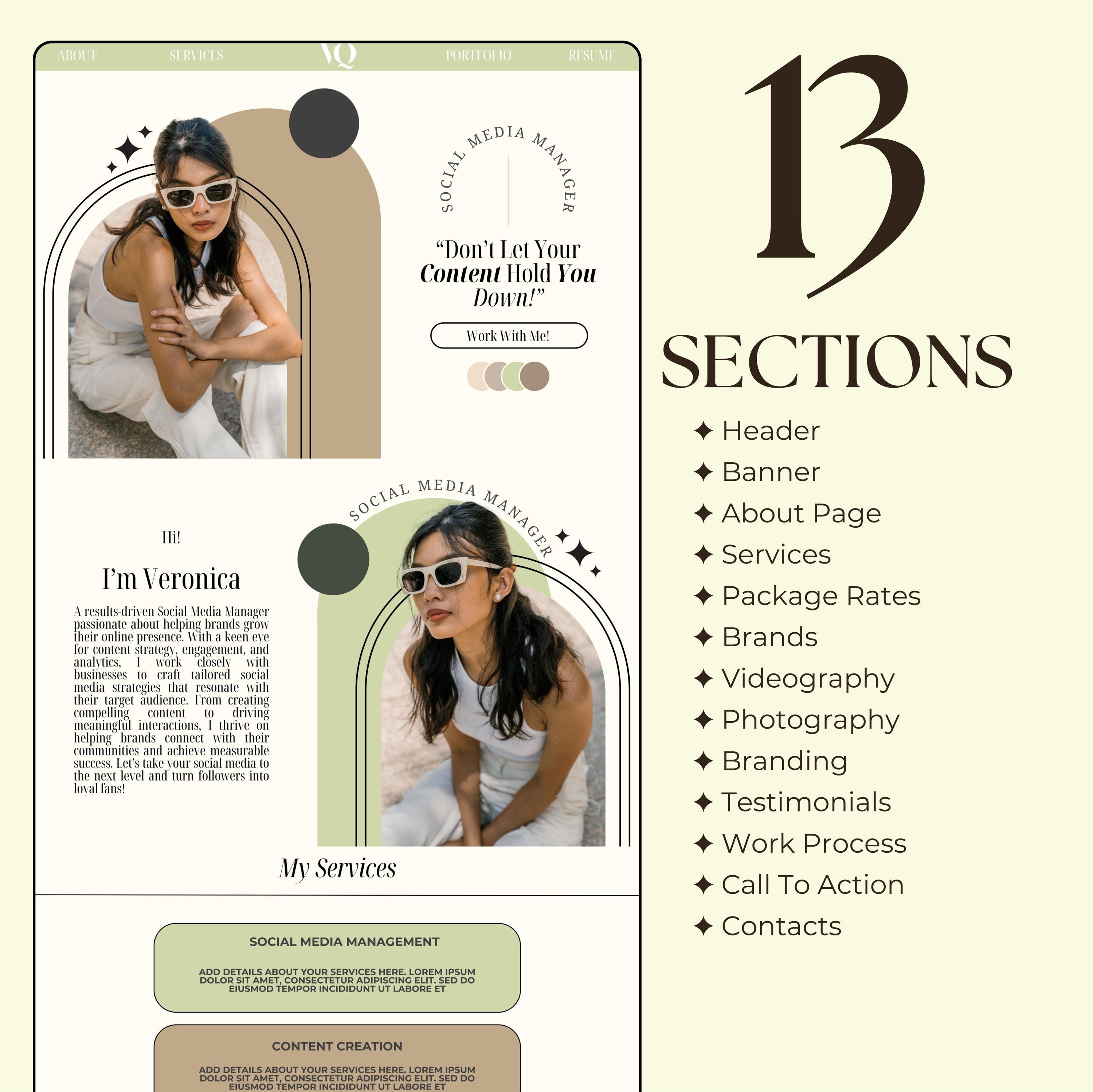 Portfolio Website Template Canva Template Website Canva Template ...