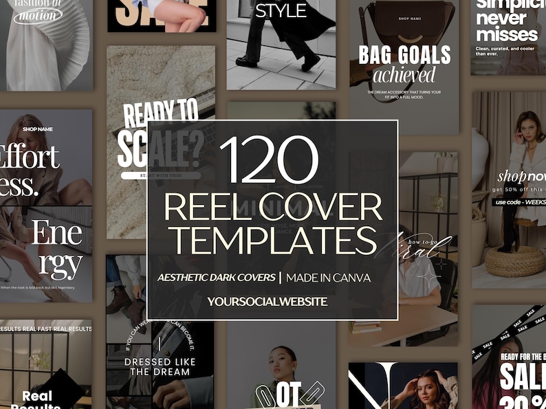 120 Instagram Reel Cover & Story Templates, Modern IG Reels, Aesthetic ...