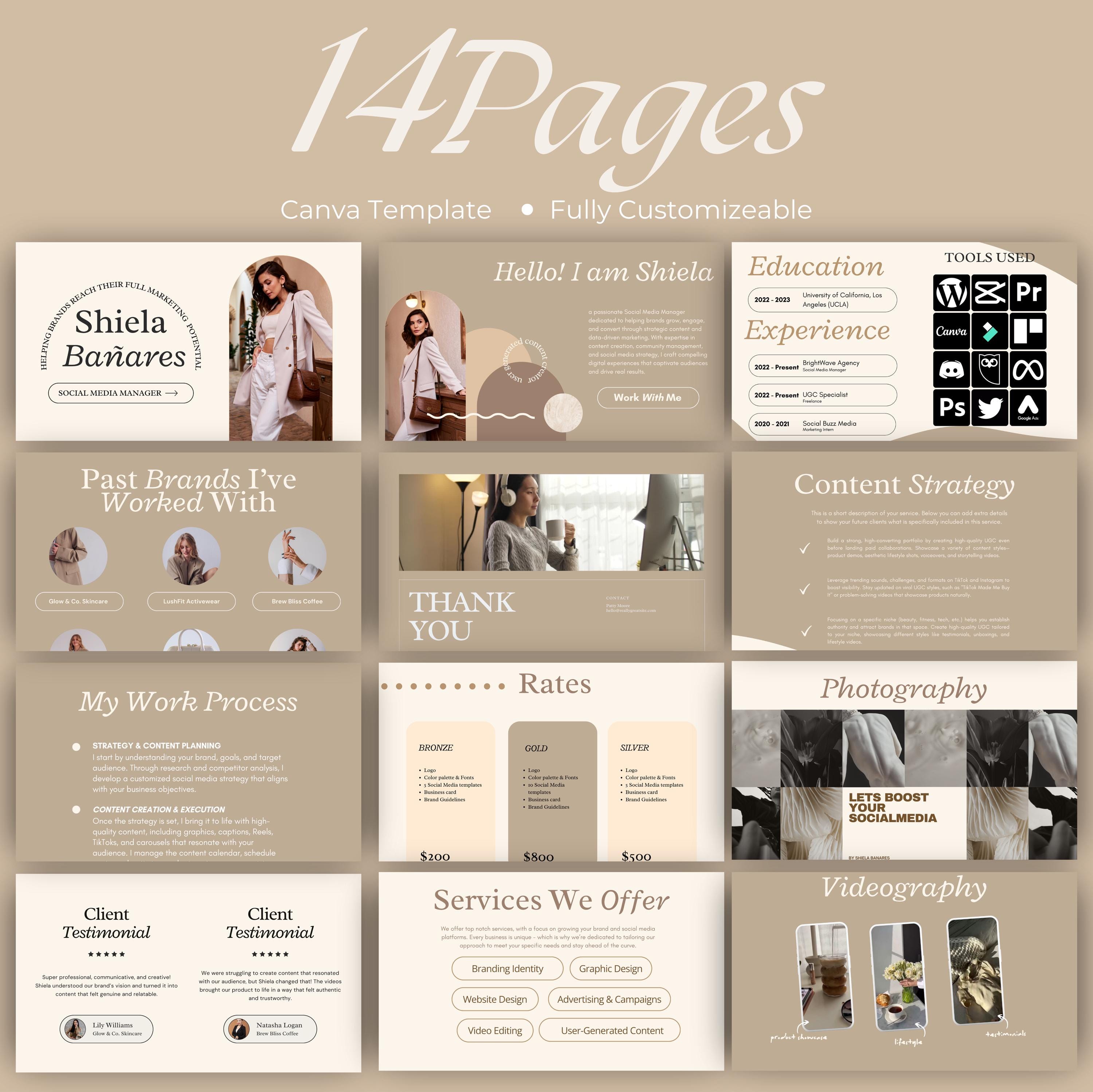 Portfolio Website Template Canva Template Website Canva Template ...