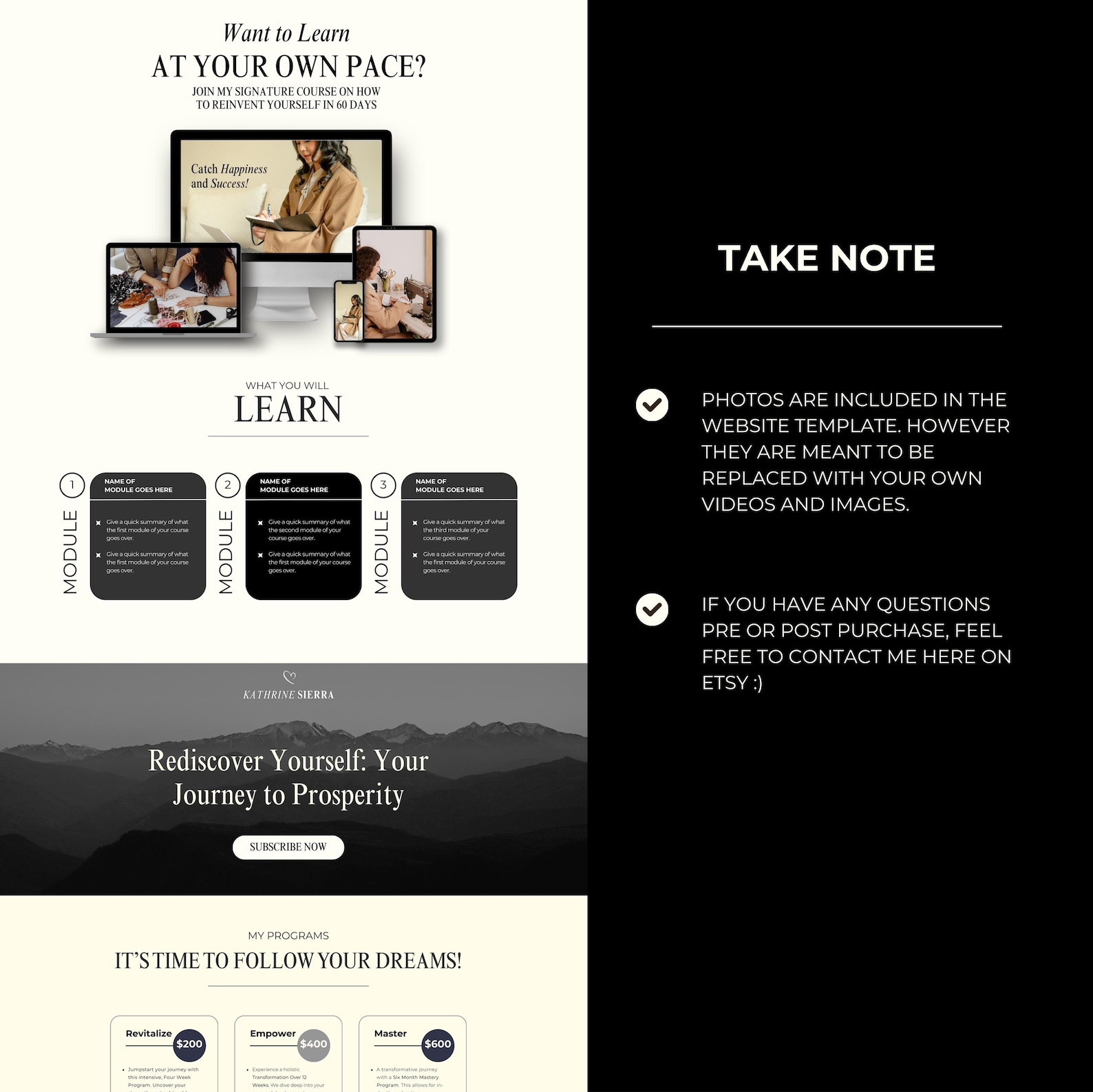 Coach Website Canva Template for Coach Landing Page Website Life Coach ...