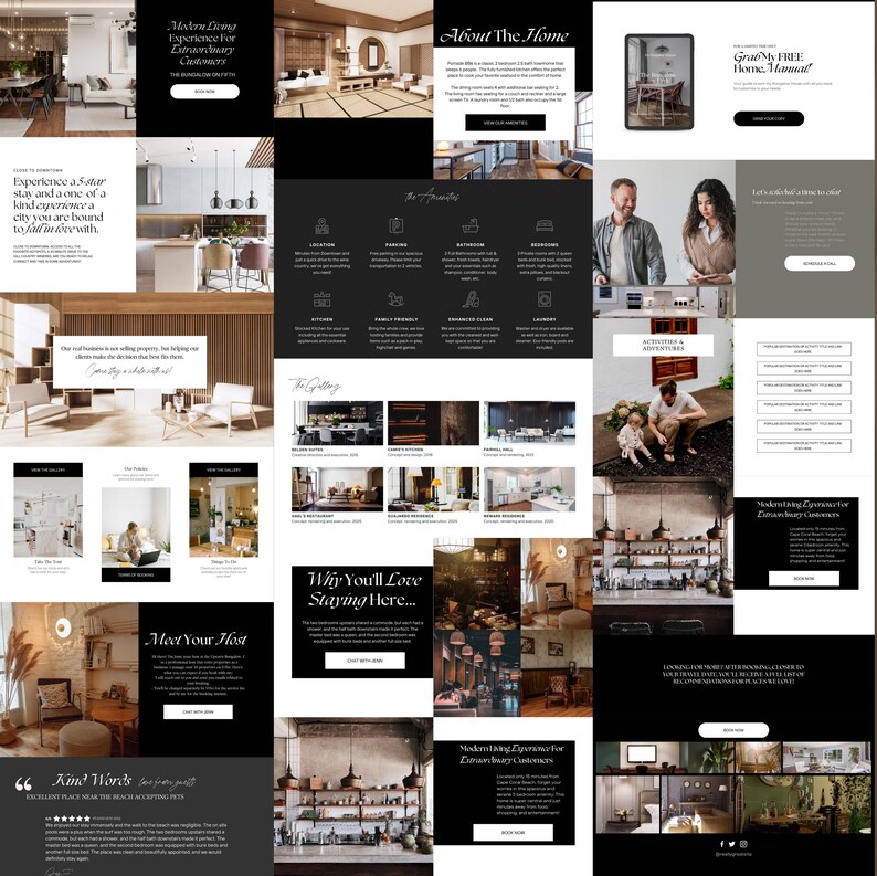 Real Estate Website Template for Canva, Realtor Website Design, Digital ...