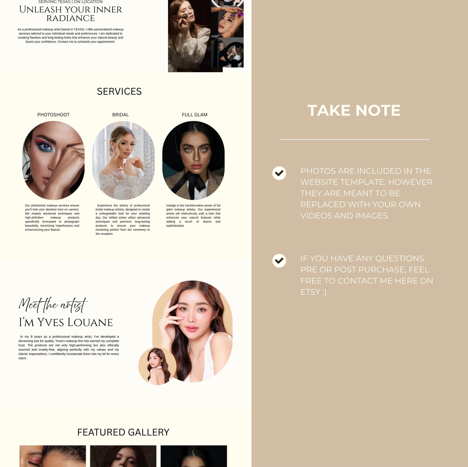 Makeup Artist Website Template Canva Template Website Canva Template ...