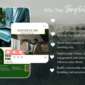 Gabrielle Modern Law Firm Social Media Canva Templates With PLR, Lawyer ...