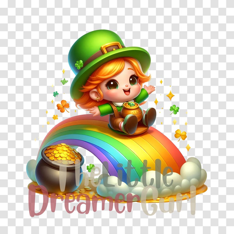 16 Leprechaun Gnome Girls PNG Cliparts – St. Patrick’s Day Sublimation ...