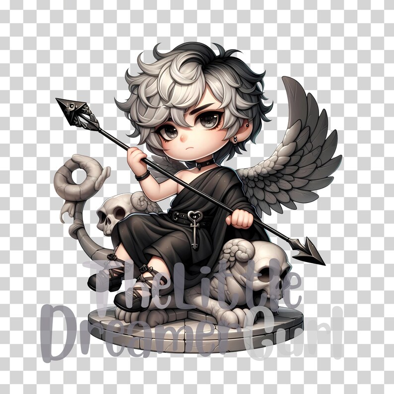 10 Gothic Cupid Clip Art Bundle – 5000x5000 Px, 300 DPI, Transparent ...
